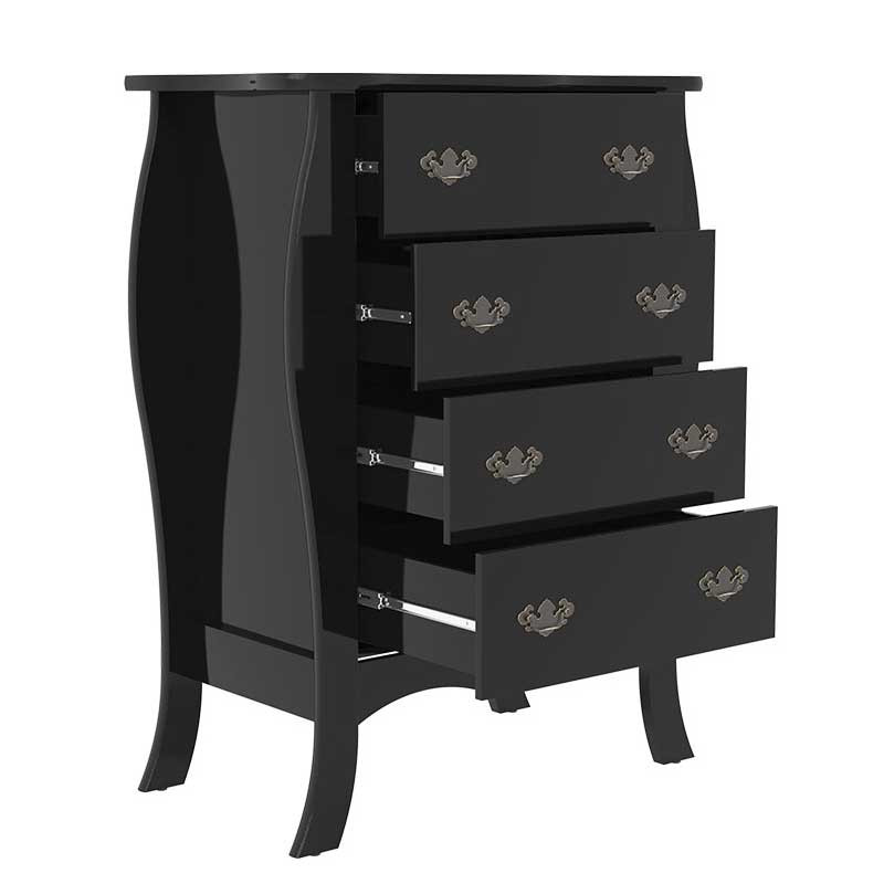 Oferta Cômoda Retro Preto Patrimar - Loja de Móveis Online