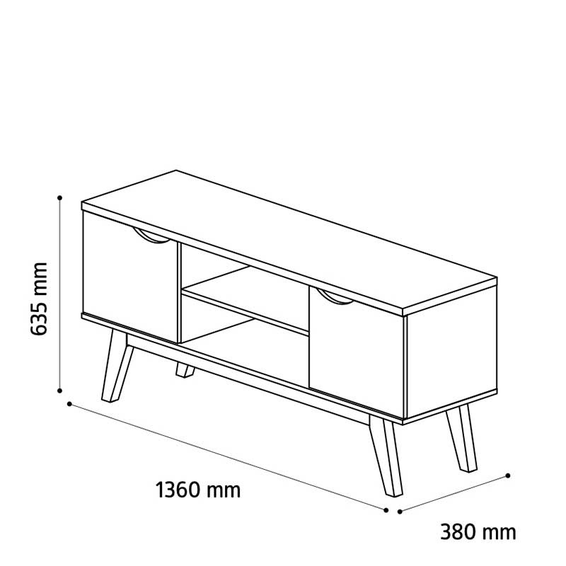 Rack Para TV Sala 46 Polegadas 140cm Prism 1.4 Patrimar Preto/Cinamomo
