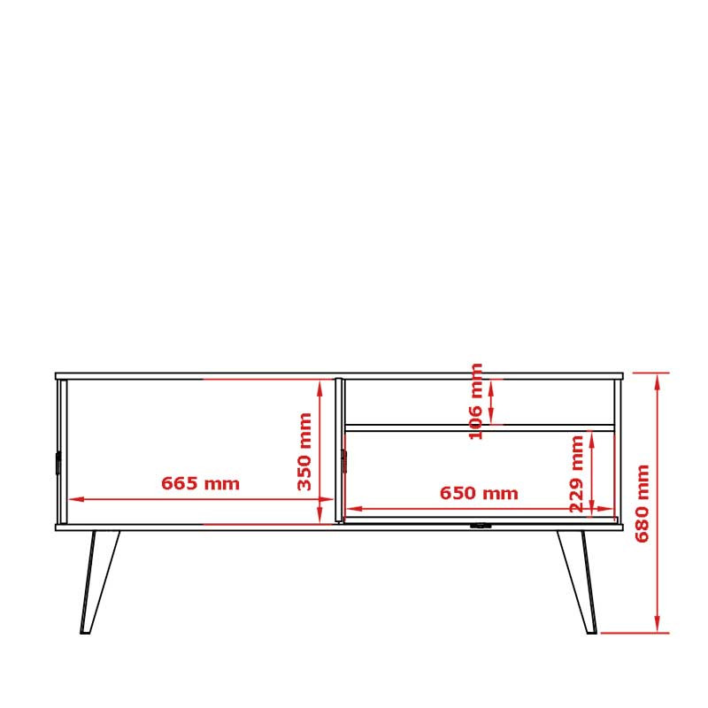 Rack Retrô Para TV 46 Polegadas 137cm Topázio Patrimar Cinamomo/Off White