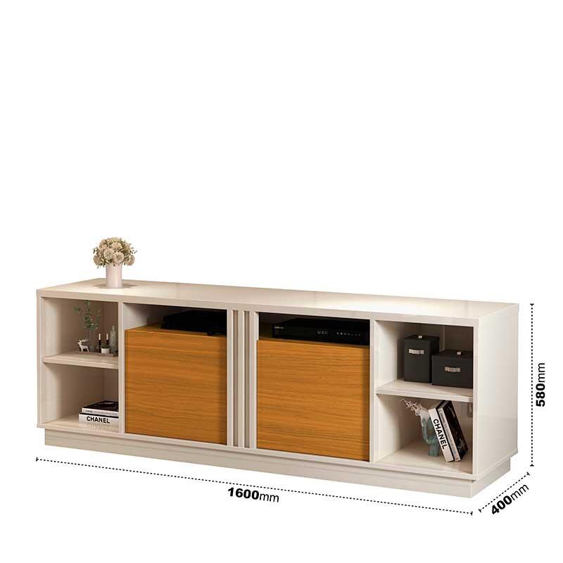 Rack Sala Para TV 60 Polegadas 160cm Carrara EDN Off White/Cedro