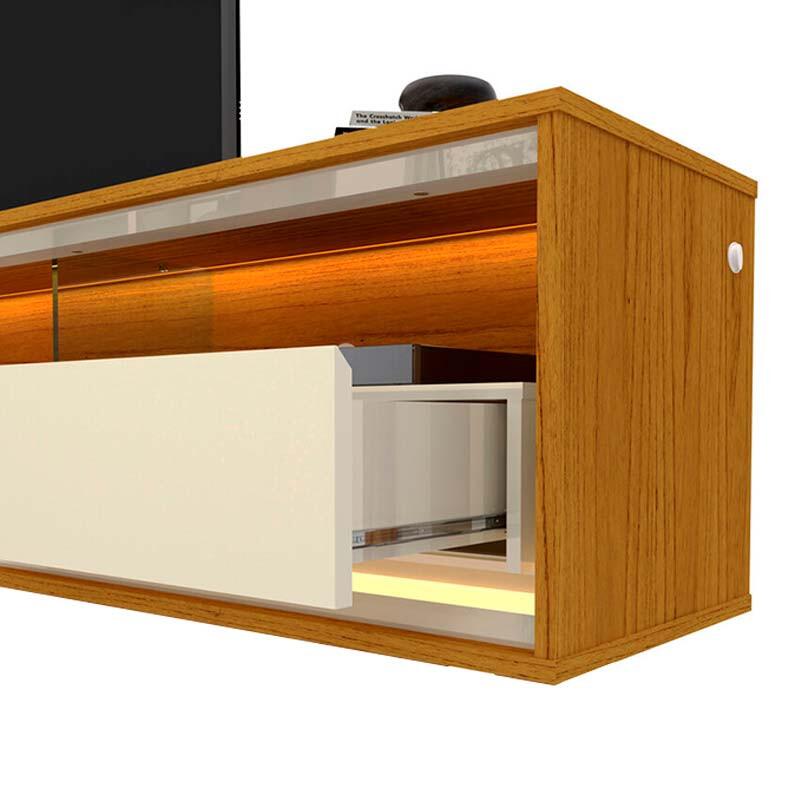 Rack Com LED Pra TV 75 Polegadas 212cm Requinte Rodízios Gelius ...