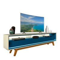 Rack Com LED Pra TV 75 Polegadas 212cm Requinte Pés Madeira Gelius Off ...