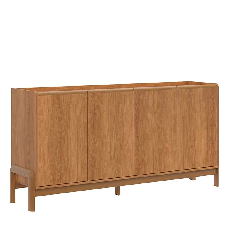 Buffet Balcão 170cm com 4 Portas Pés de Madeira Elegance Lukaliam Jequitiba